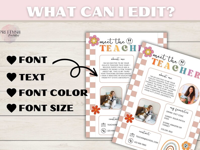 Meet the Teacher Editable Template Printable, Meet the Teacher Retro ...