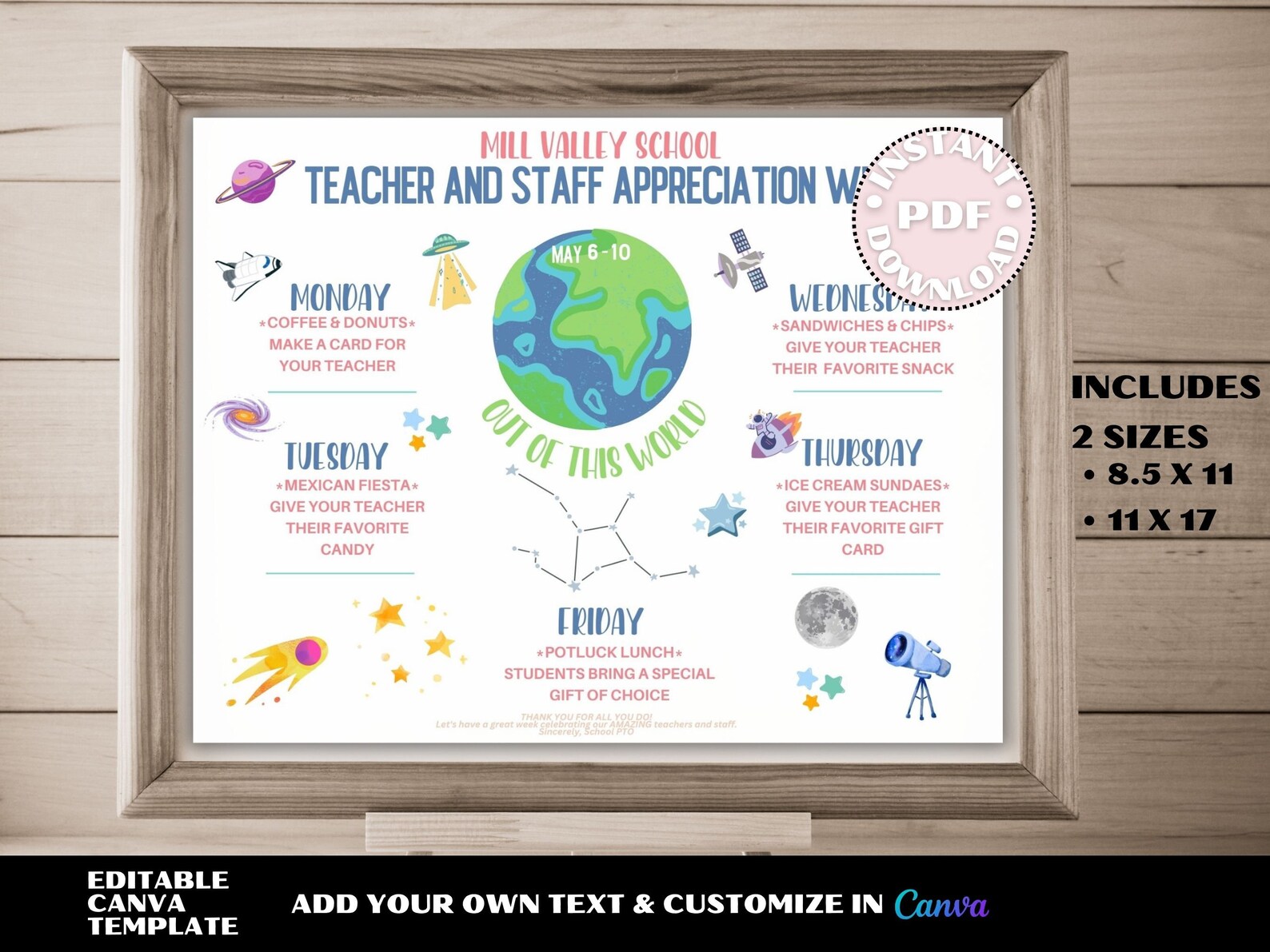 Editable Teacher and Staff Appreciation Week Printables, Printable for ...