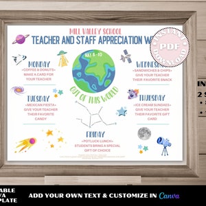 Editable Teacher and Staff Appreciation Week Printables, Printable for ...