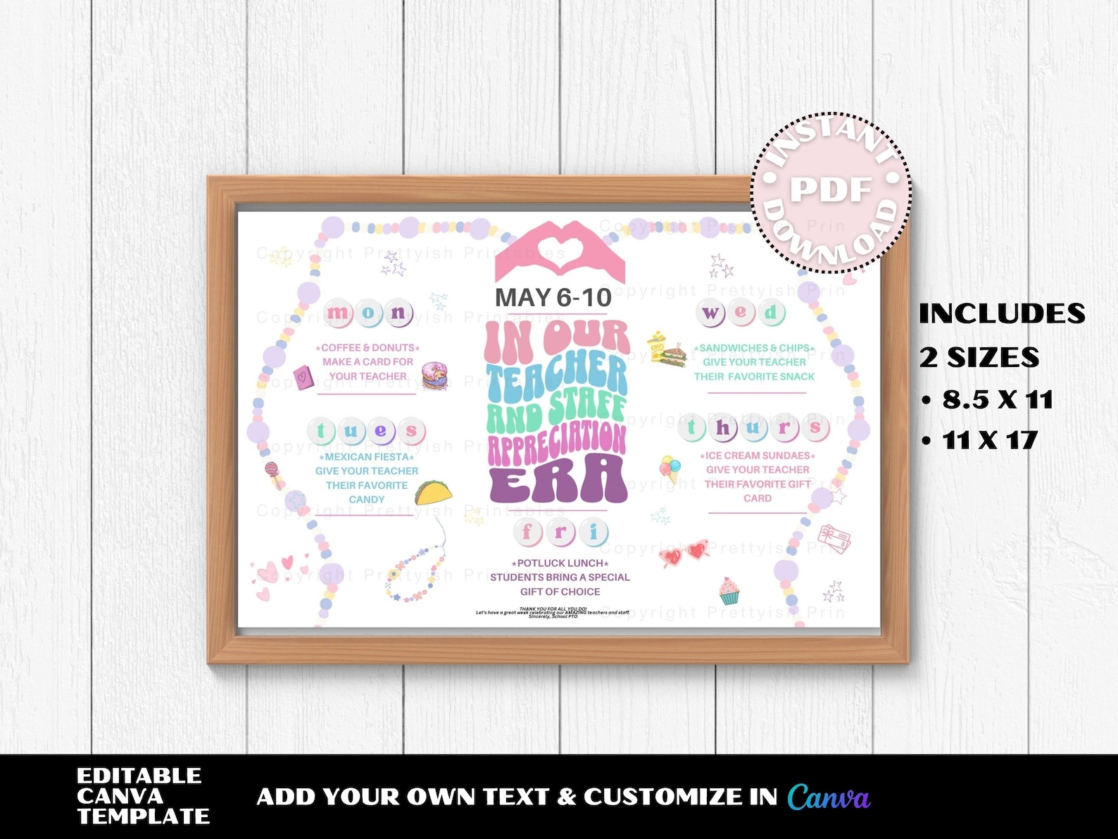 Editable Teacher and Staff Appreciation Week Printables, Printable for ...