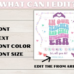 EDITABLE Teacher Appreciation Gift Tag, Staff Appreciation Gift Tag ...
