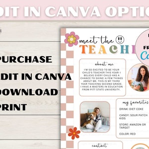Meet the Teacher Editable Template Printable, Meet the Teacher Retro ...