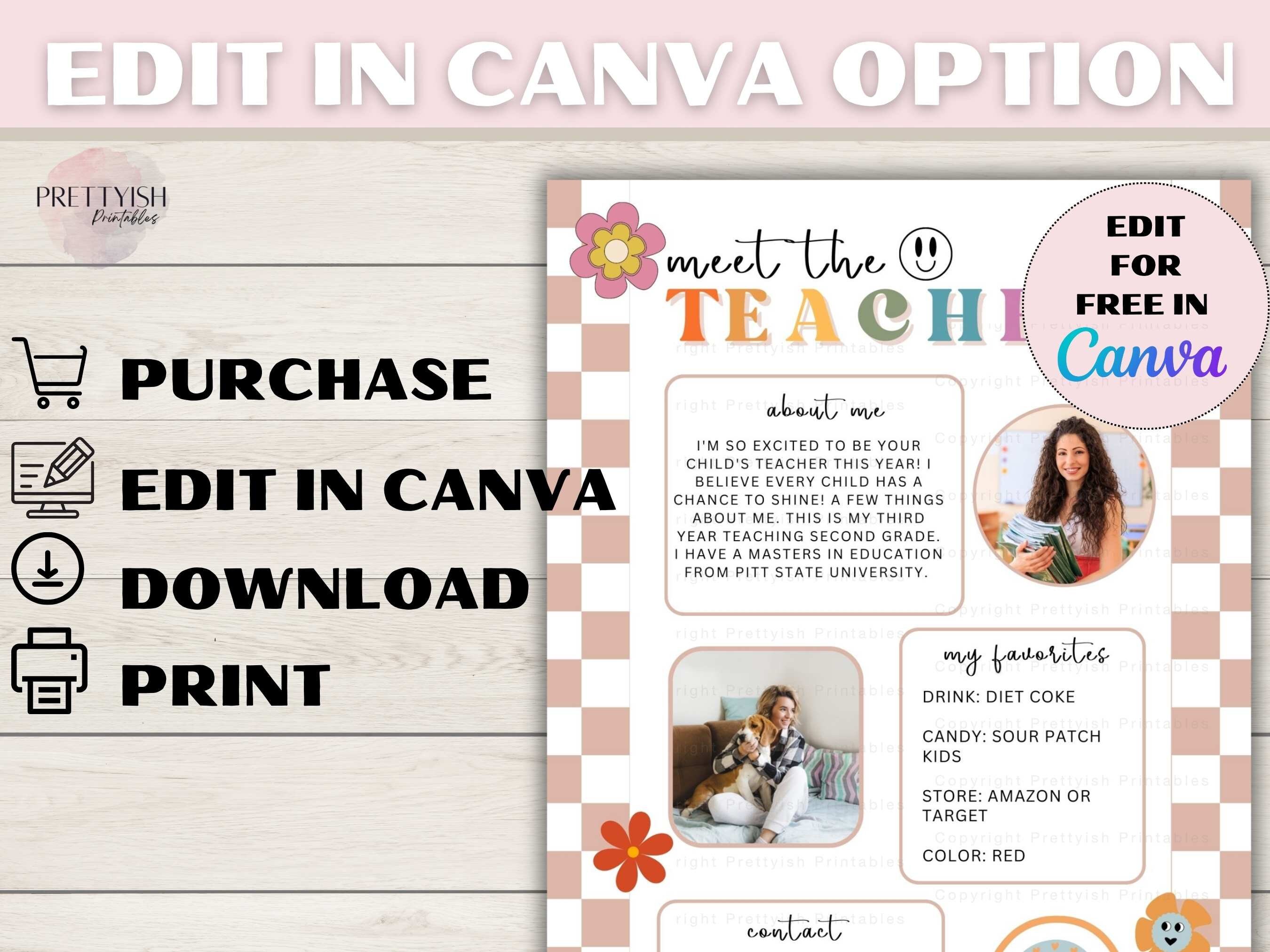 Meet the Teacher Editable Template Printable, Meet the Teacher Retro ...