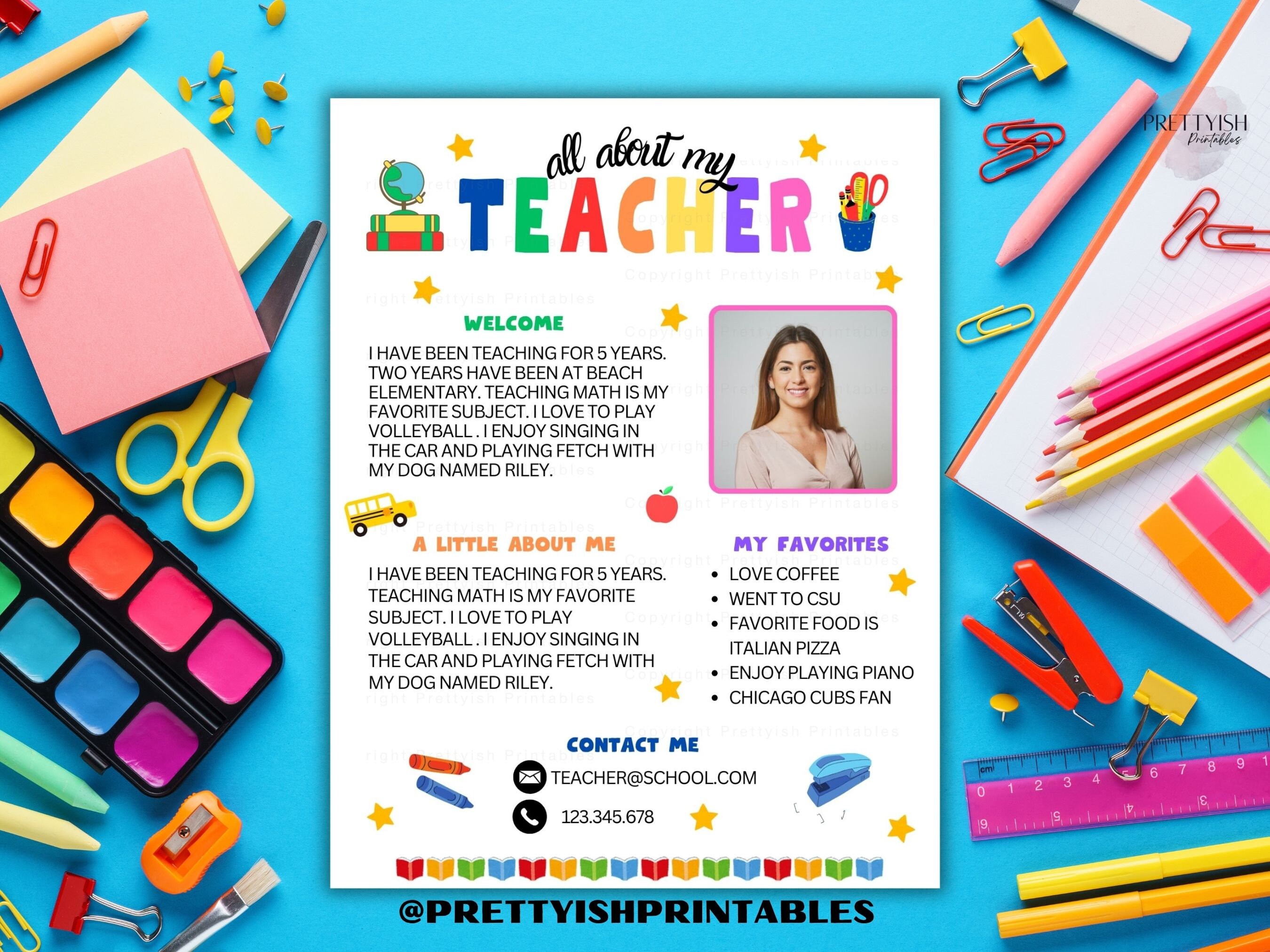 Meet the Teacher Editable Template Printable, Meet the Teacher Retro ...