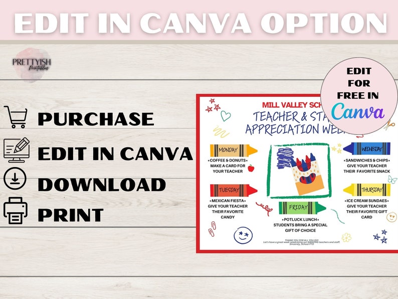 Editable Teacher and Staff Appreciation Week Printables, Printable for ...