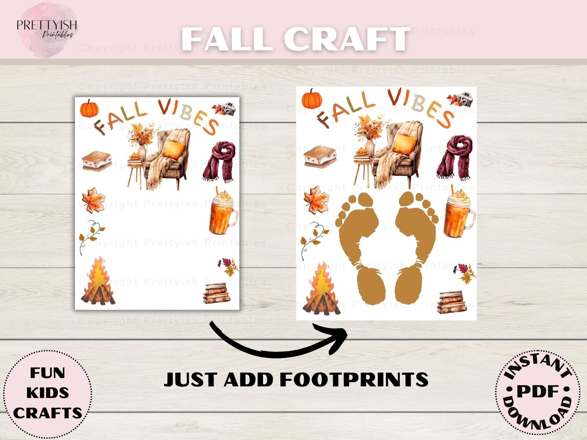 Fall Handprint Craft Art Bundle, Fall Footprint Art, Fall Crafts for ...