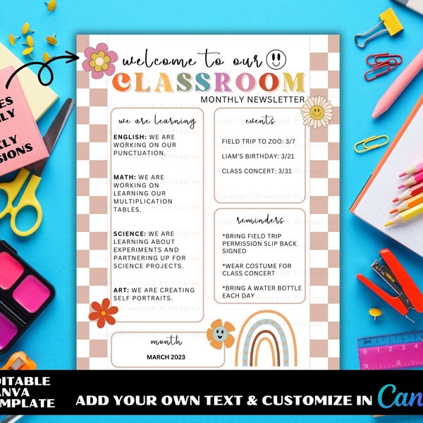 Meet the Teacher Editable Template Printable, Meet the Teacher Retro ...