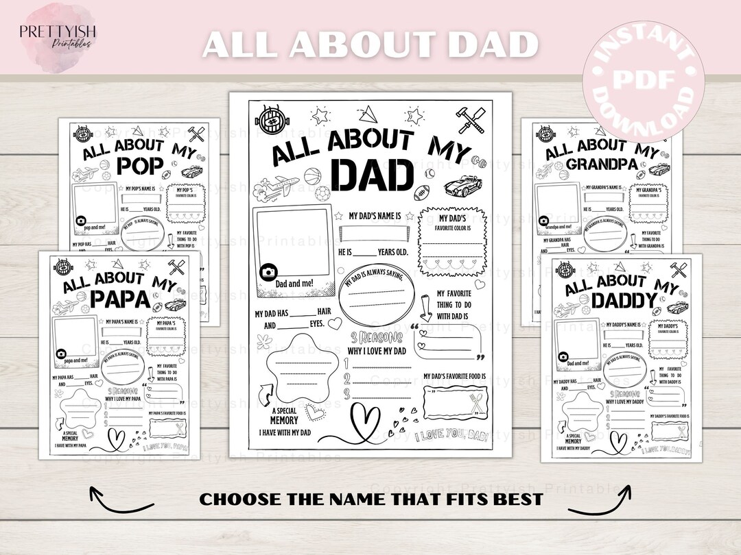 Father's Day Printable, Dad Birthday Gift, Perfect Father's Day ...