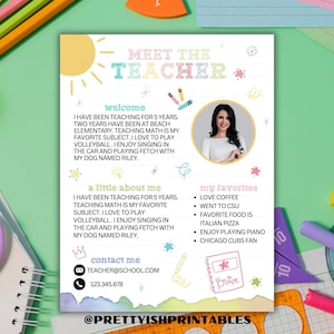 Meet the Teacher Editable Template Printable, Meet the Teacher Retro ...