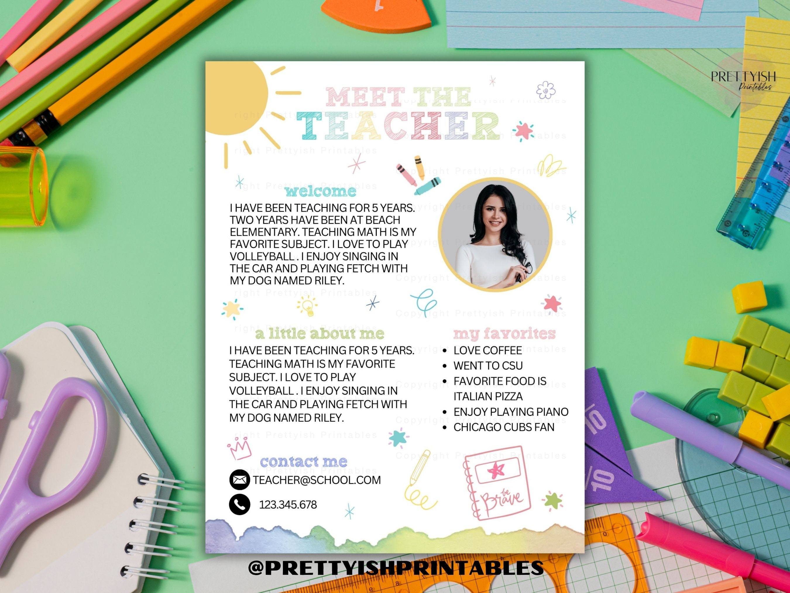 Meet the Teacher Editable Template Printable, Meet the Teacher Retro ...