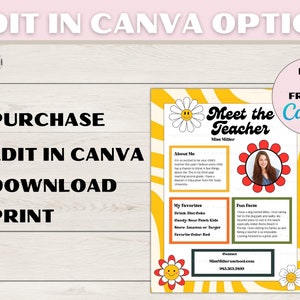 Meet the Teacher Editable Template Printable I Meet the Teacher Retro ...