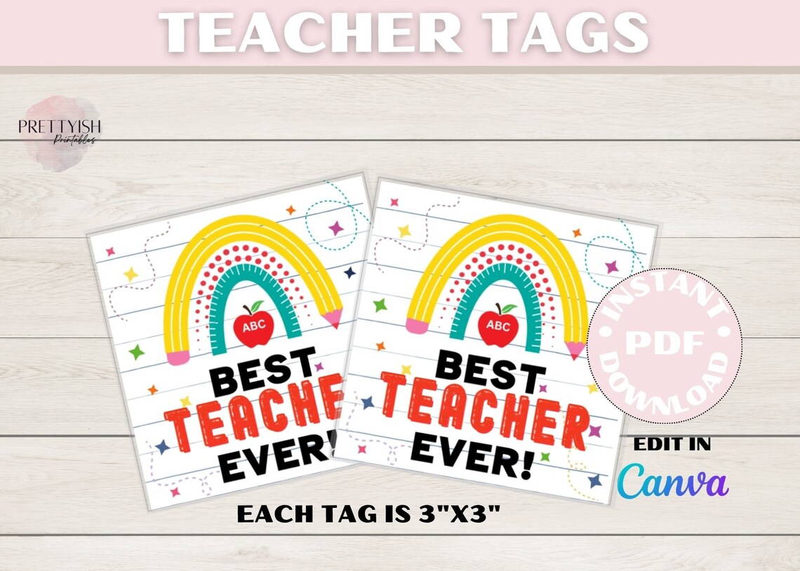 EDITABLE Teacher Appreciation Gift Tag, Staff Appreciation Gift Tag ...