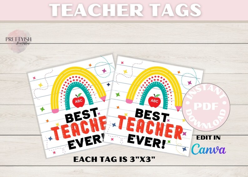 EDITABLE Teacher Appreciation Gift Tag, Staff Appreciation Gift Tag ...