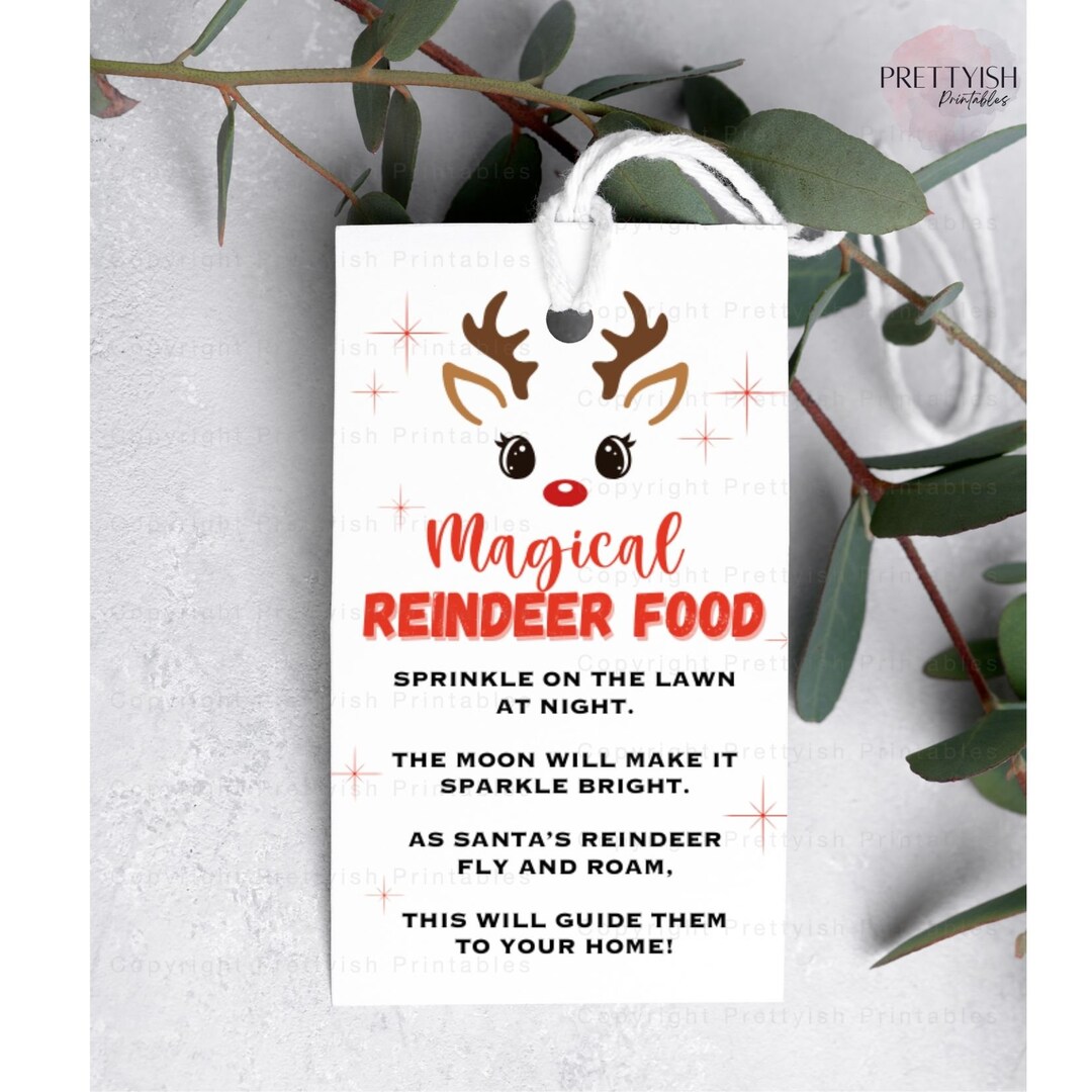 Magic Reindeer Food Treat Bag Topper Printable, Christmas Classroom ...