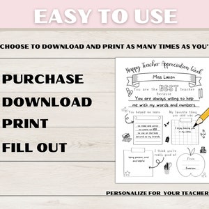 Teacher Appreciation Week Printable, Teacher Survey, Teacher Printable ...