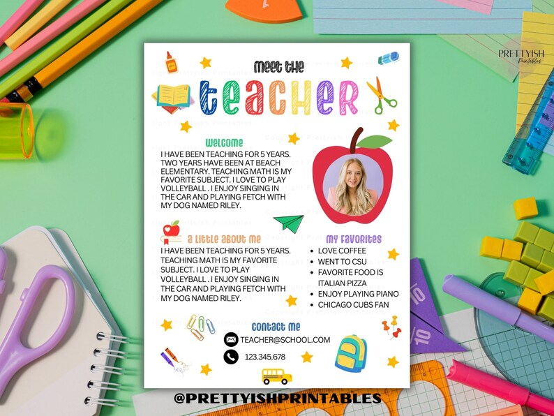 Meet the Teacher Editable Template Printable, Meet the Teacher Retro ...