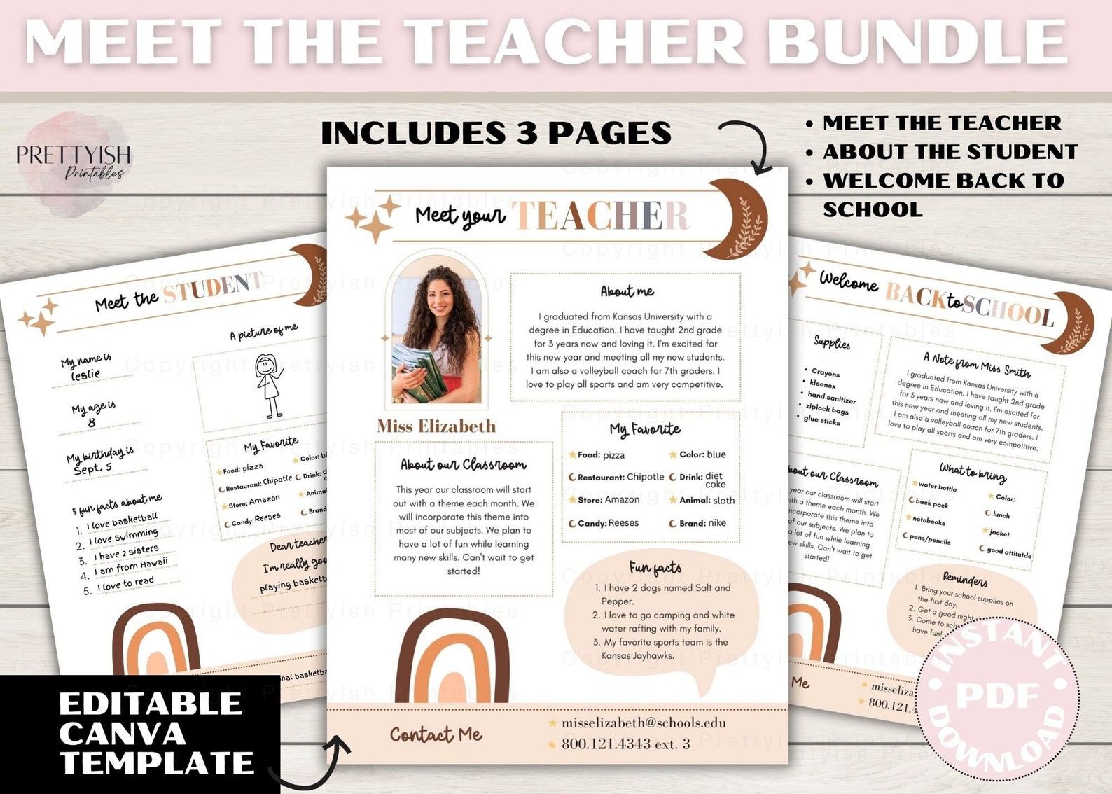 Meet the Teacher Meet the Teacher Letter Bundle Back to School Letter ...