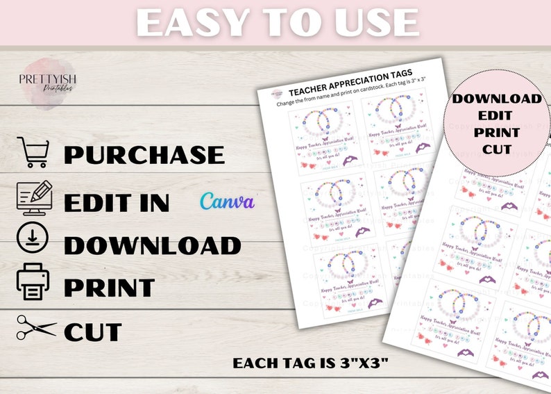 EDITABLE Teacher Appreciation Gift Tag, Staff Appreciation Gift Tag ...