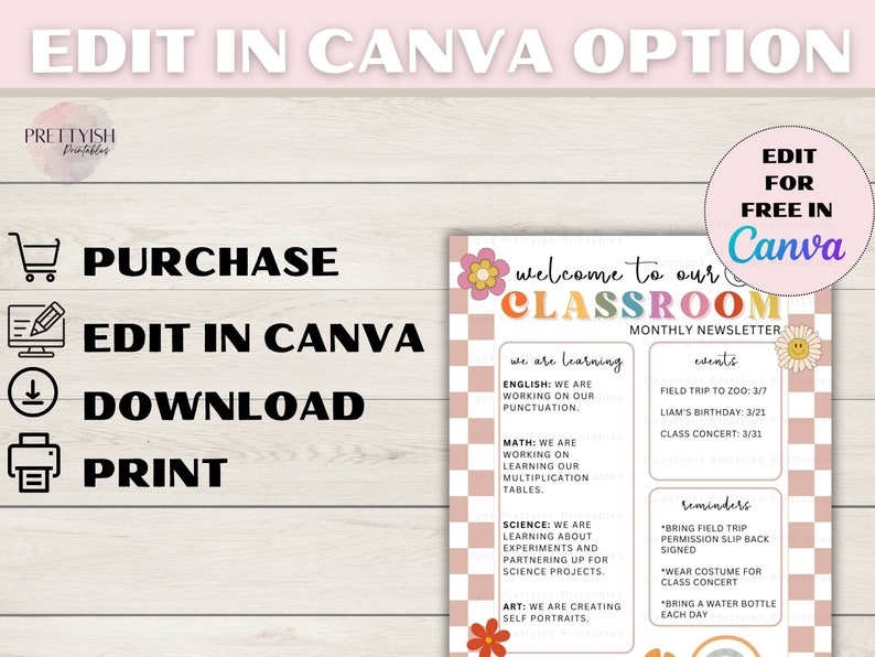 Classroom Newsletter Monthly or Weekly, Class Newsletter Template ...