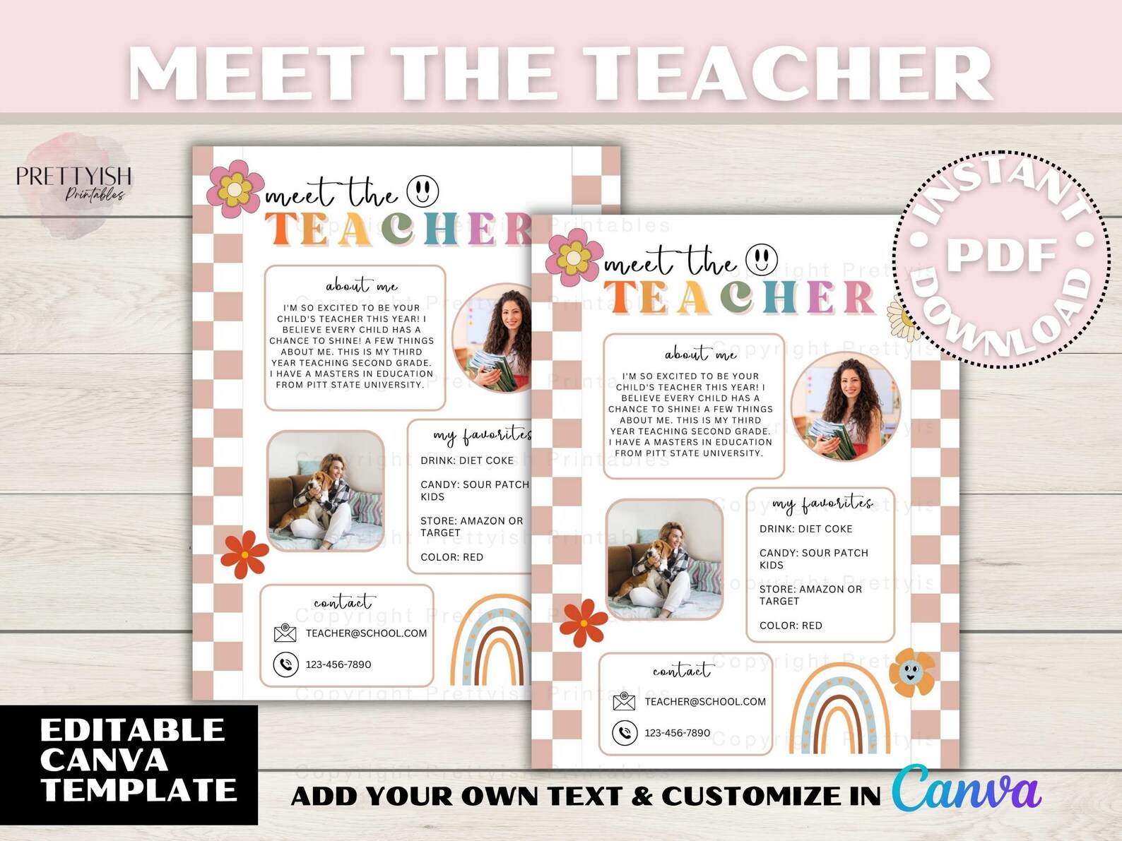 Meet the Teacher Editable Template Printable, Meet the Teacher Retro ...