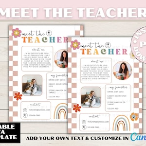 Meet the Teacher Editable Template Printable, Meet the Teacher Retro ...