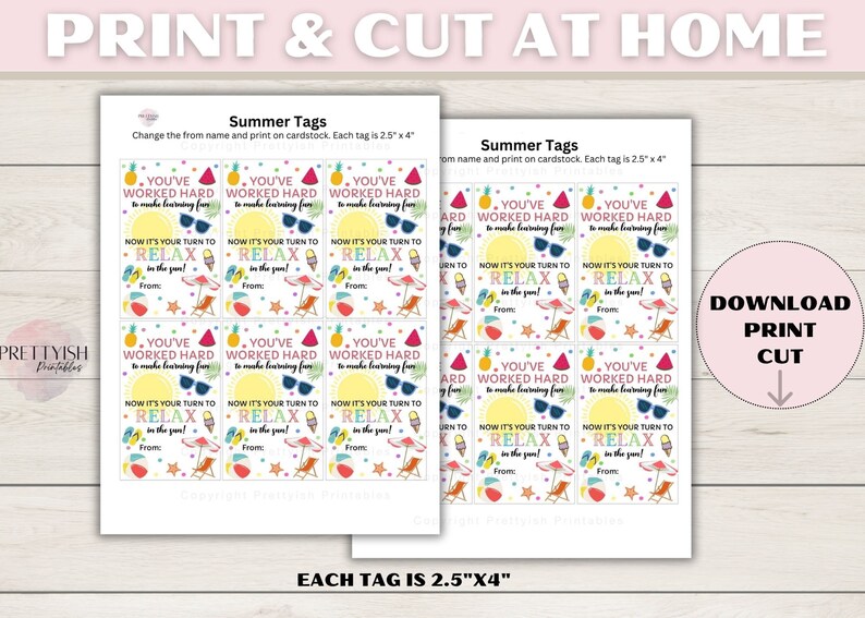 Editable Summer Teacher Appreciation Gift Tag Kids Your Turn to Relax ...