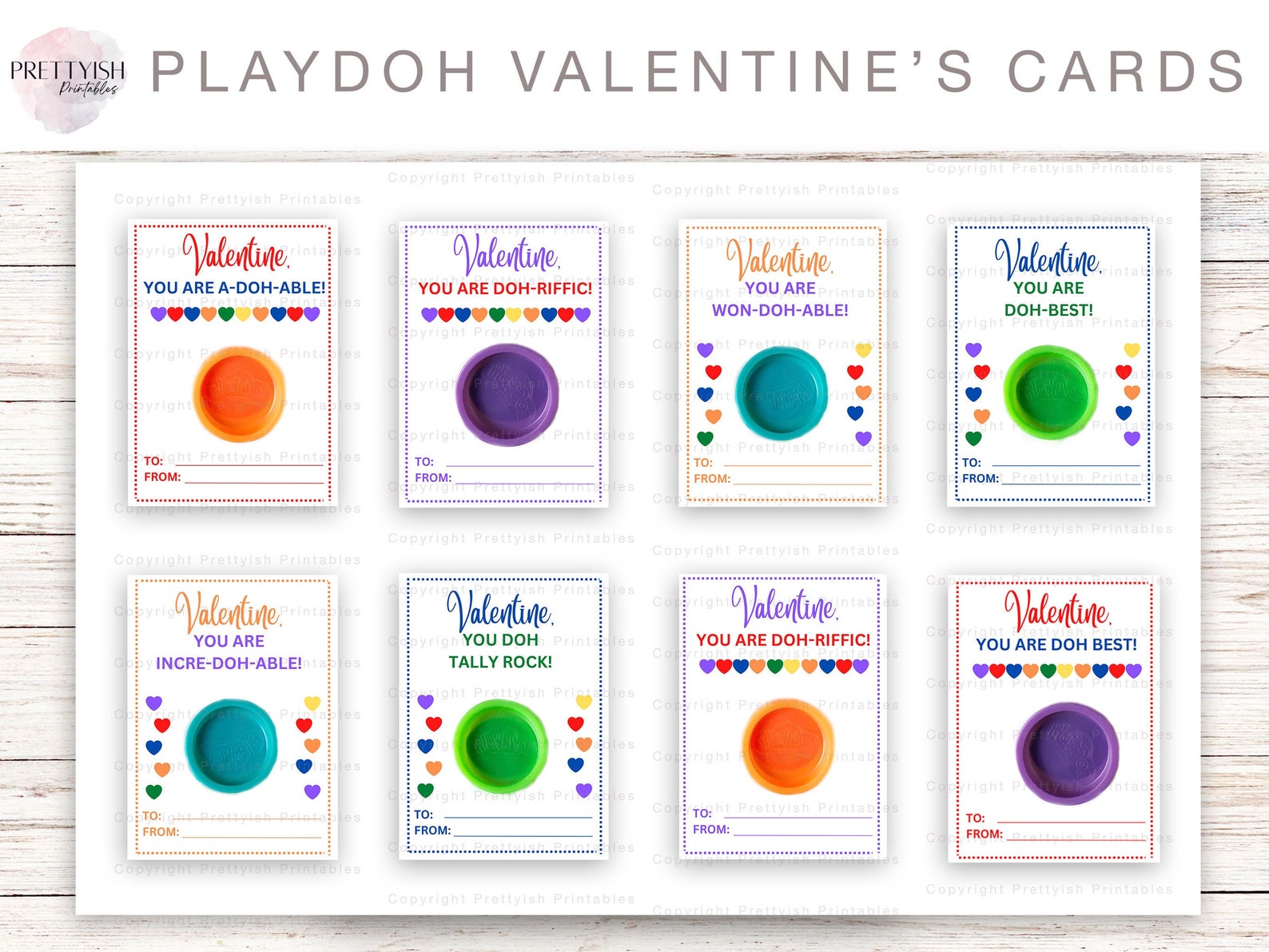 Play-doh Valentine's Printable, Printable Valentine Cards, Non-candy ...