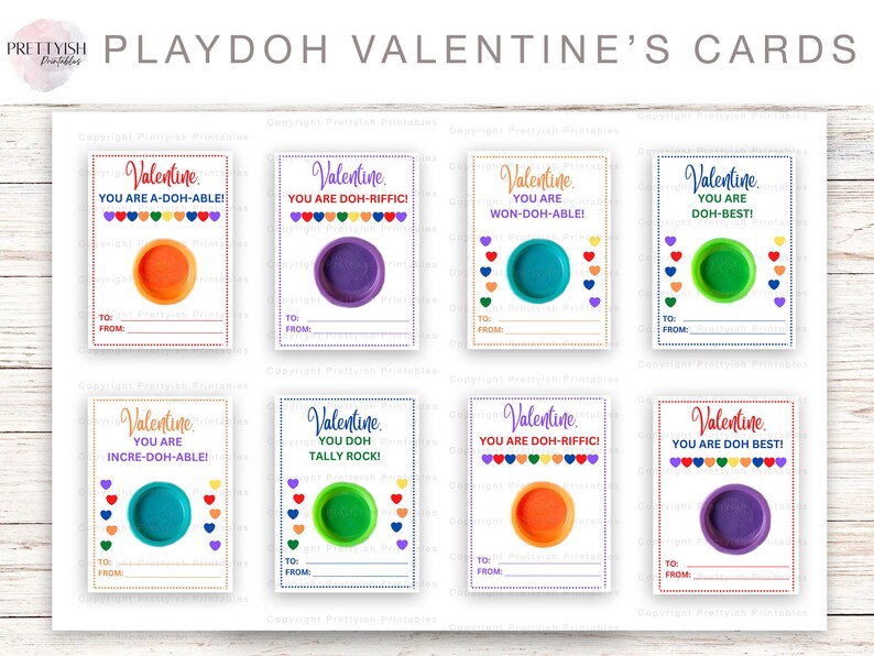Play-doh Valentine's Printable, Printable Valentine Cards, Non-candy ...