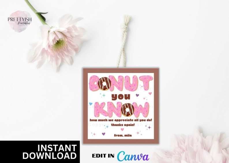 EDITABLE Teacher Appreciation Gift Tag, Staff Appreciation Gift Tag ...