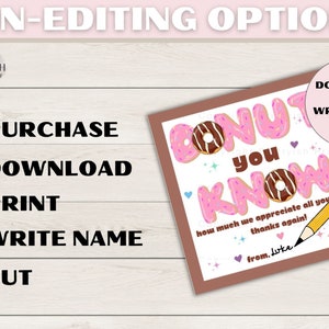 EDITABLE Teacher Appreciation Gift Tag, Staff Appreciation Gift Tag ...