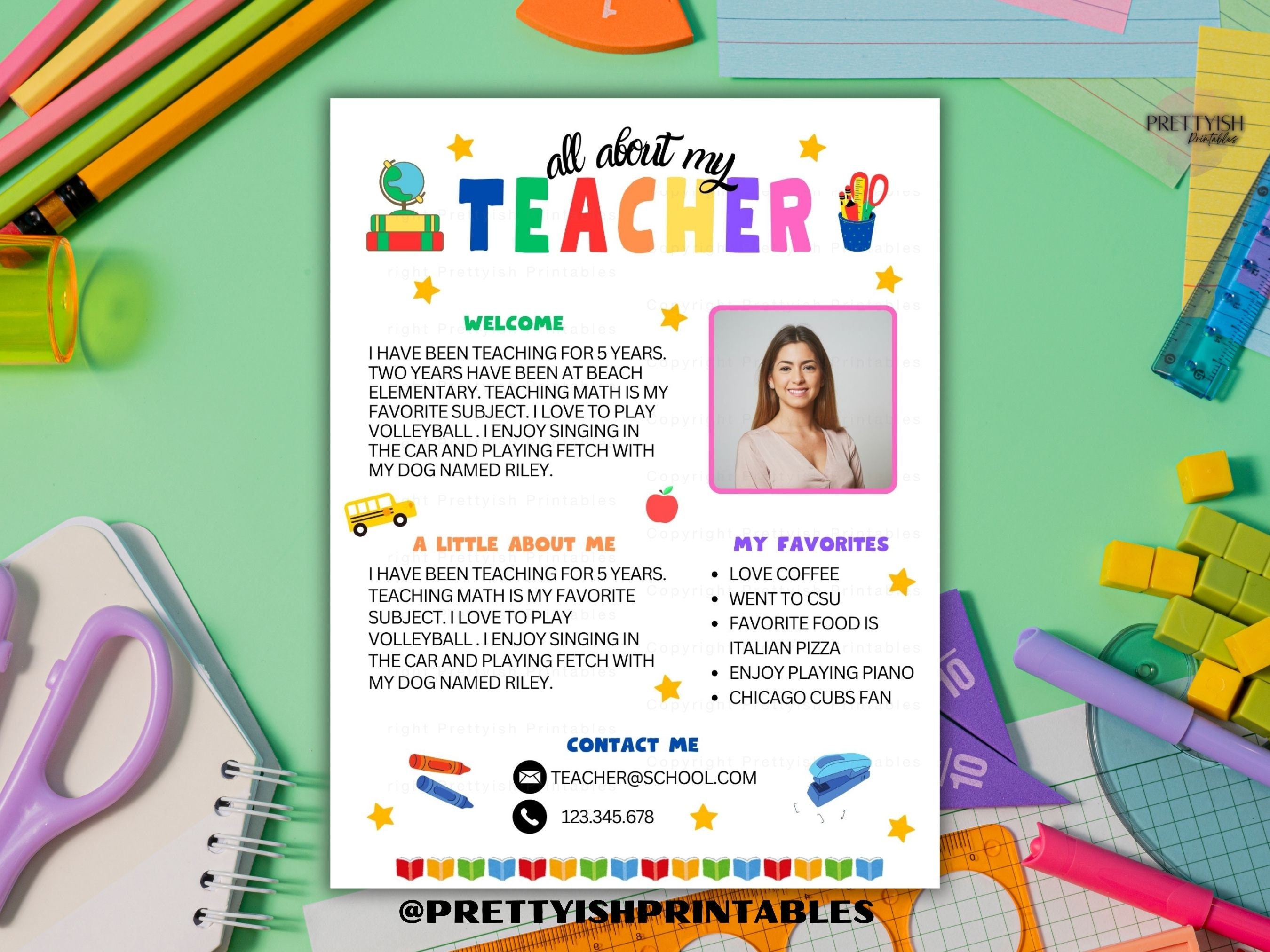 Meet the Teacher Editable Template Printable, Meet the Teacher Retro ...