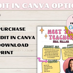 Meet the Teacher Editable Template Printable I Meet the Teacher Retro ...