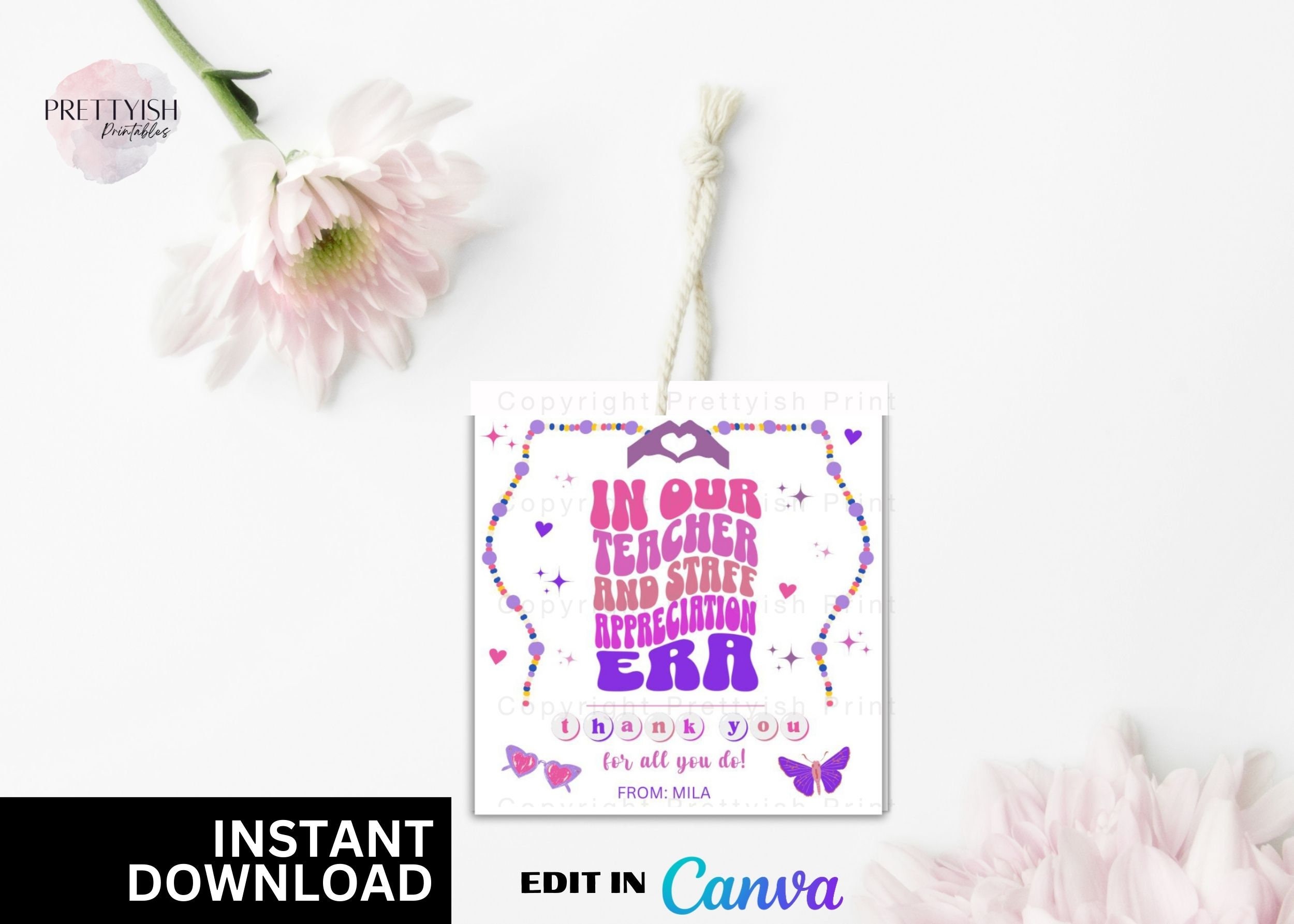 EDITABLE Teacher Appreciation Gift Tag, Staff Appreciation Gift Tag ...