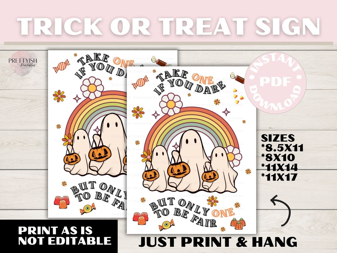 Halloween Candy Printable | Trick or Treat | Halloween Candy Sign ...