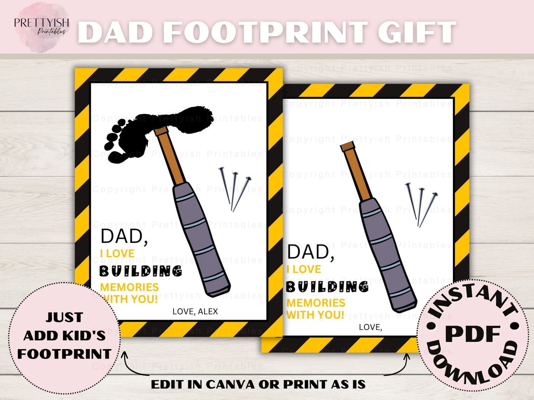 Fathers Day Gift From Son, Footprint Art Fathers Day Card, Fathers Day ...