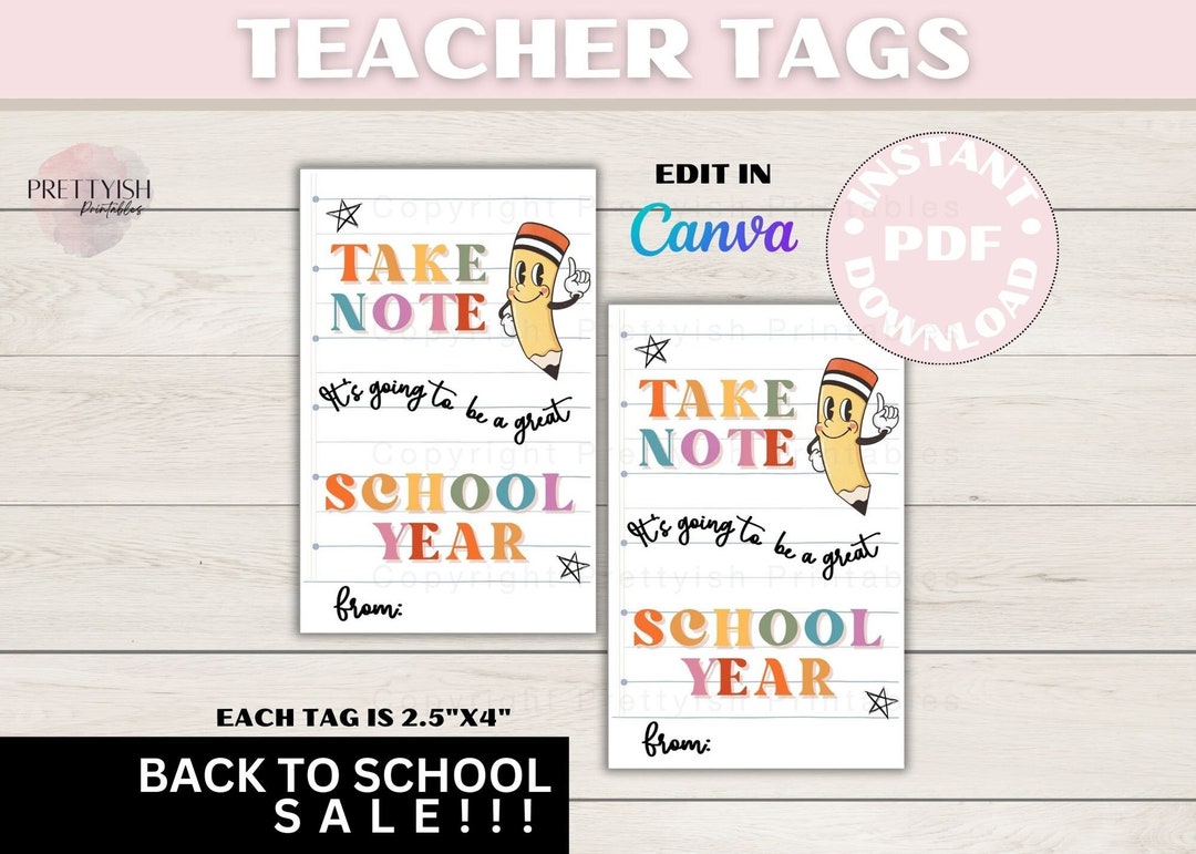 Printable First Day of School Favor Tags, Back to School Treat Bag ...