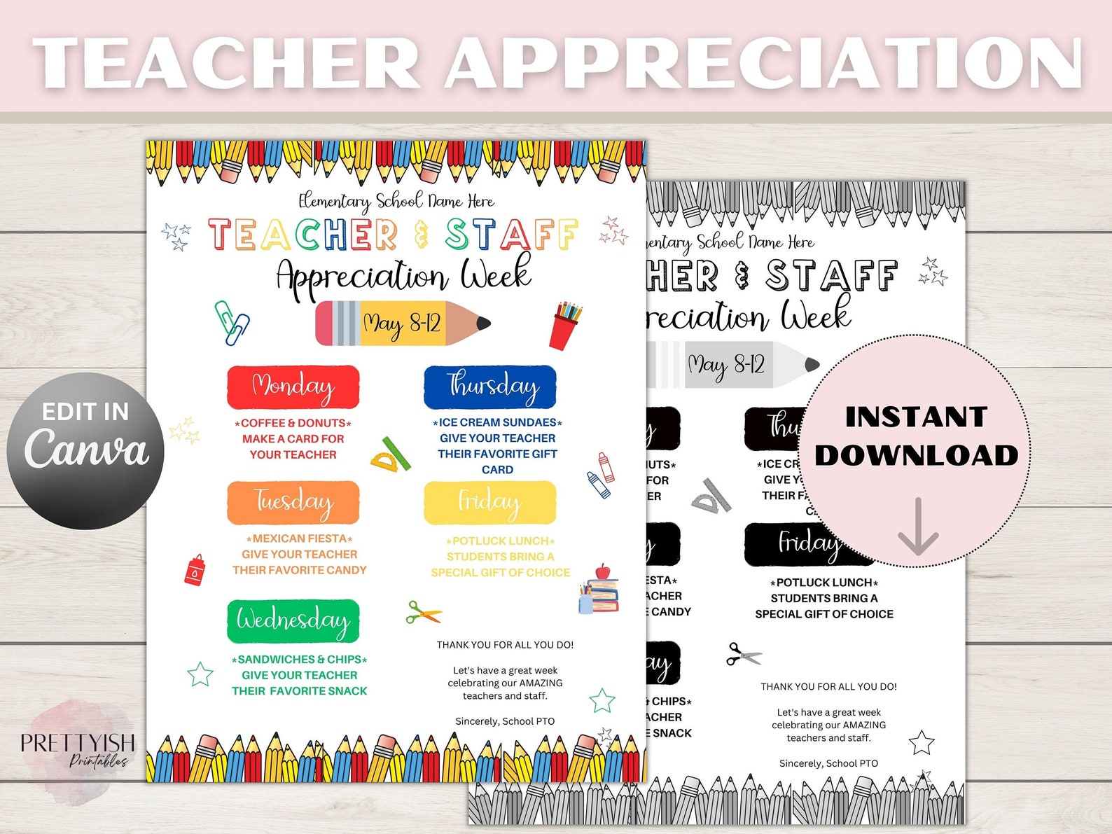 Teacher Appreciation Week Printables, Printable for Teacher ...