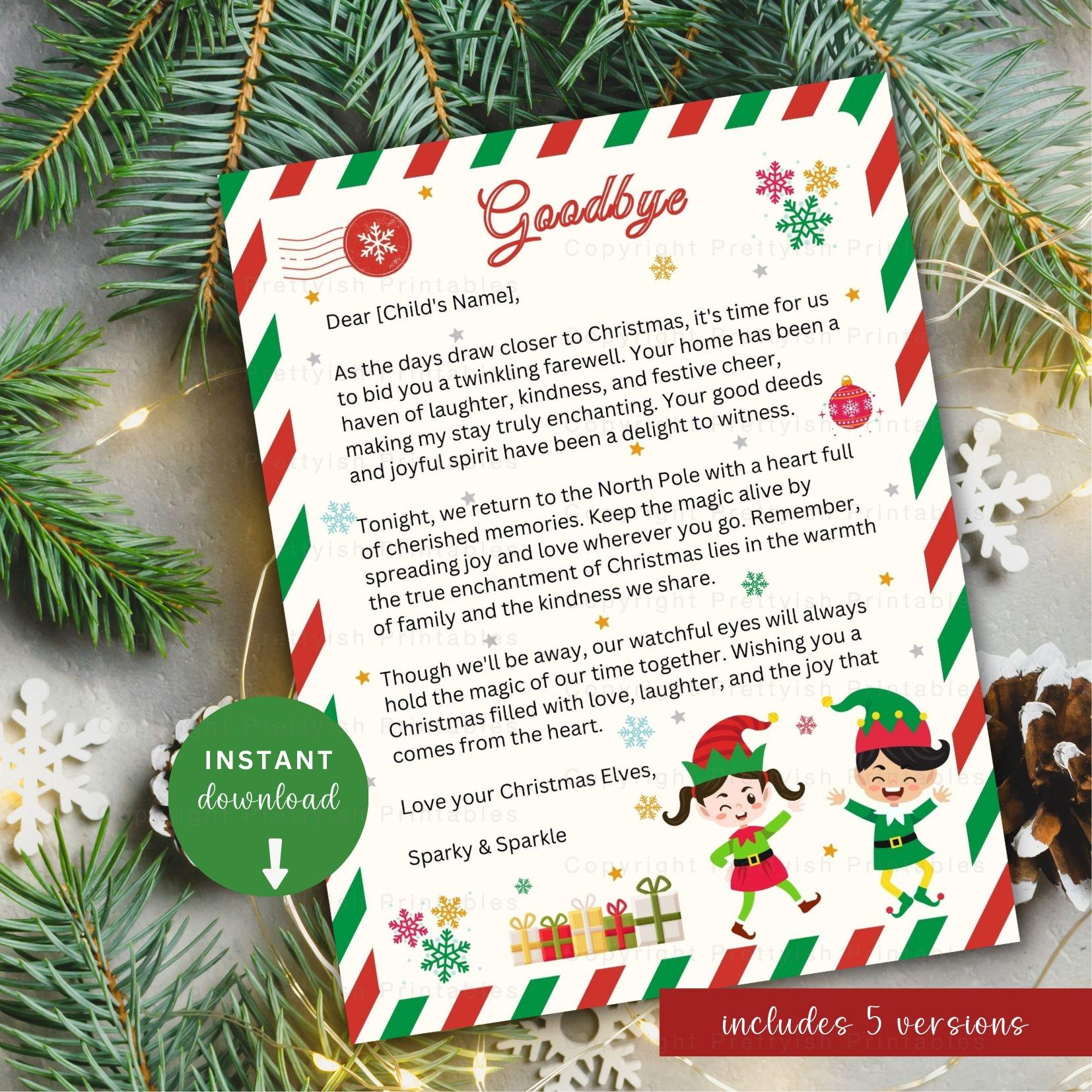 Elf Letter Printable, Printable Elf Goodbye Letter, Elf Template ...