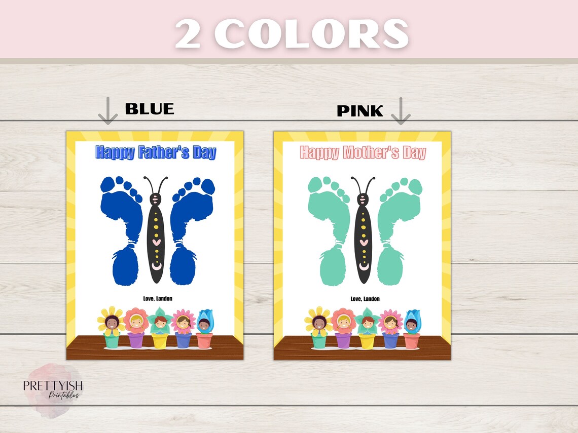 Mothers Day Footprint Art, Preschool Worksheets, Butterfly Footprint ...
