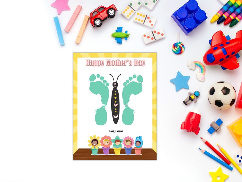 Mothers Day Footprint Art, Preschool Worksheets, Butterfly Footprint ...