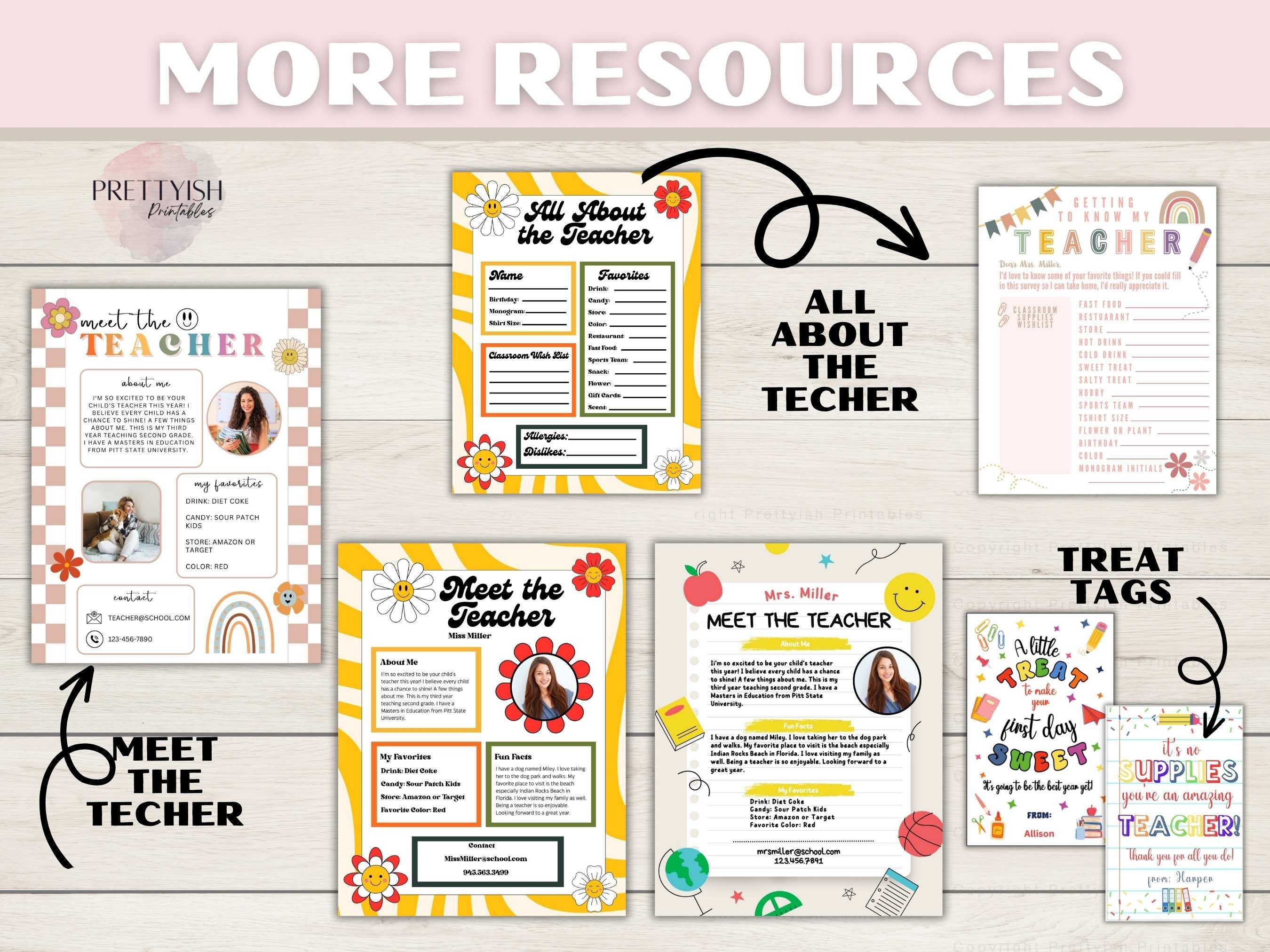 Meet the Teacher Editable Template Printable I Meet the Teacher Retro ...