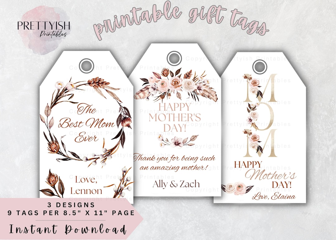 First Time Mom Gift, Happy Mother's Day Gift Tag Printable, Mother's ...