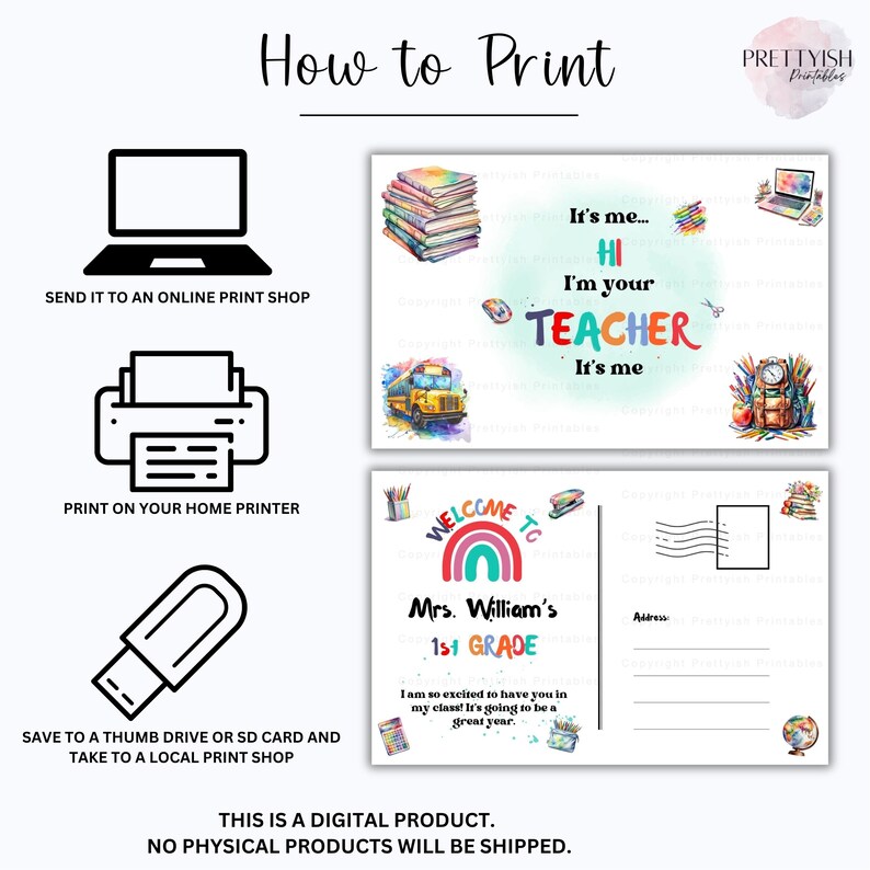 Back to School, Meet the Teacher Postcard, Postcards for Kids, School ...