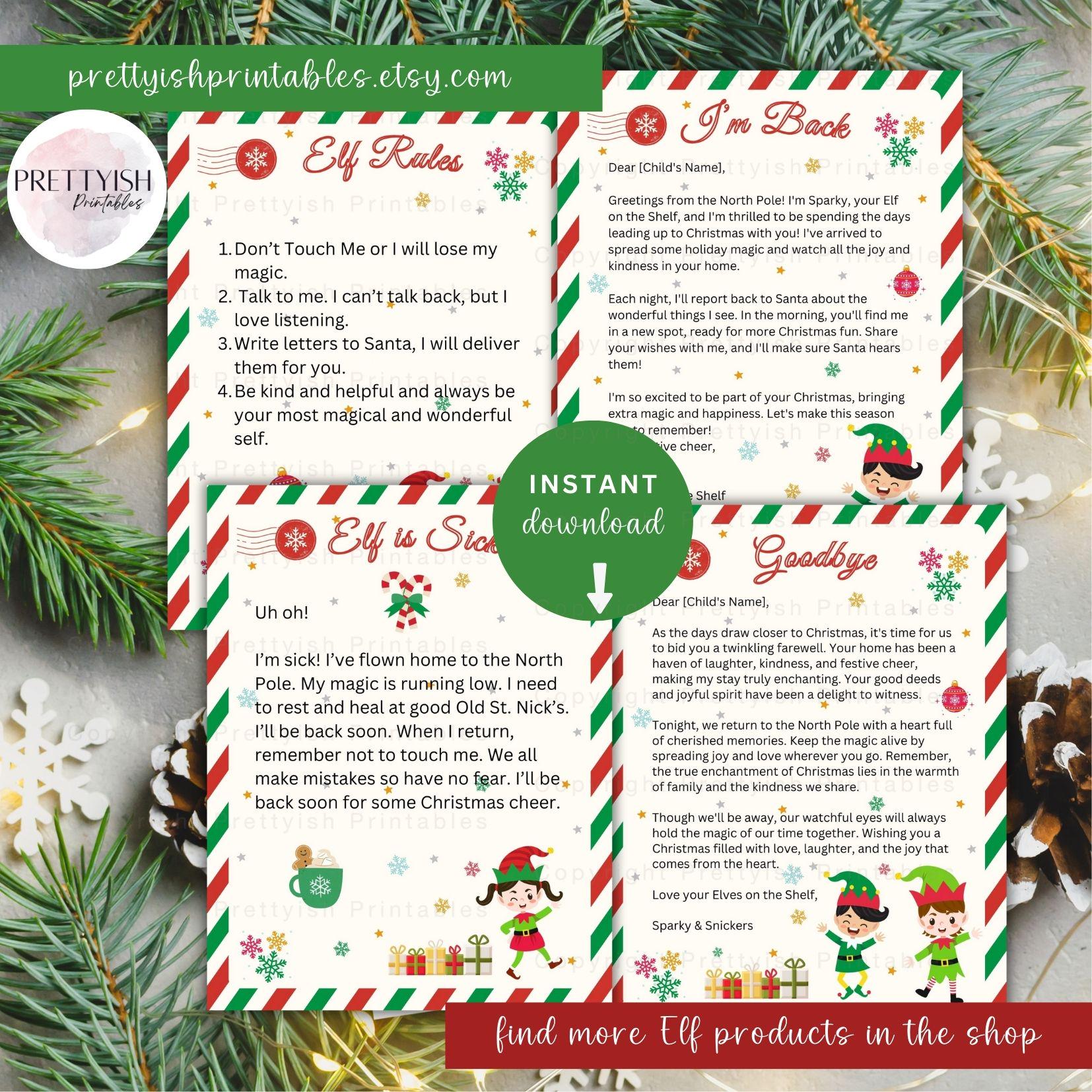 Christmas Elf Arrival Letter Goodbye Rules Sick, Printable Elf Letter ...