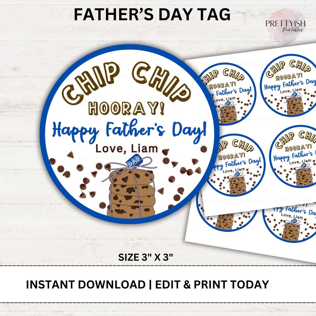 Fathers Day Cookie Tag, Fathers Day Handout, Fathers Day Gift Printable ...