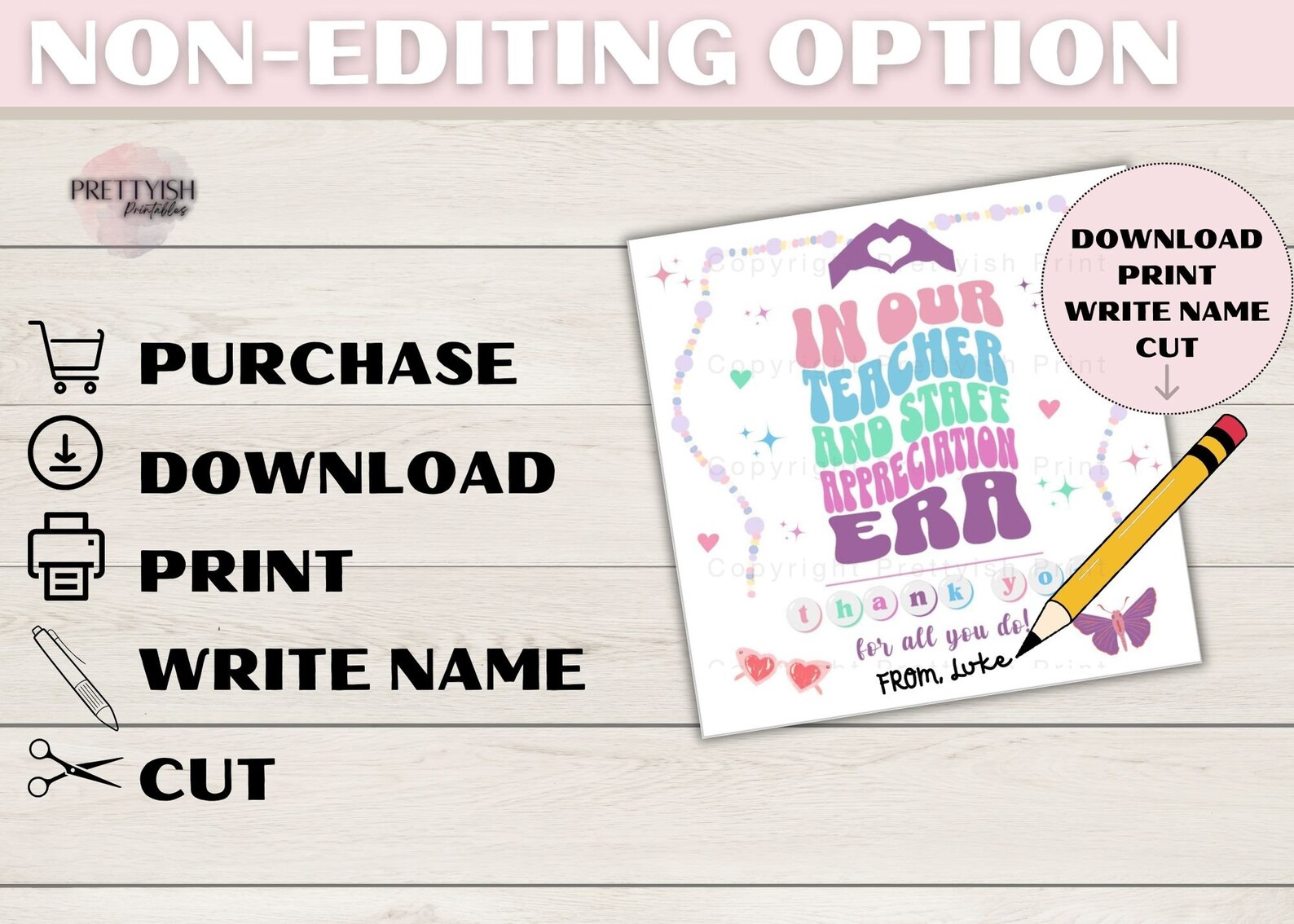 EDITABLE Teacher Appreciation Gift Tag, Staff Appreciation Gift Tag ...