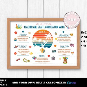 Editable Teacher and Staff Appreciation Week Printables, Printable for ...