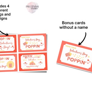 Popcorn Valentine Printable, Printable Valentine Cards, Kids Valentine ...