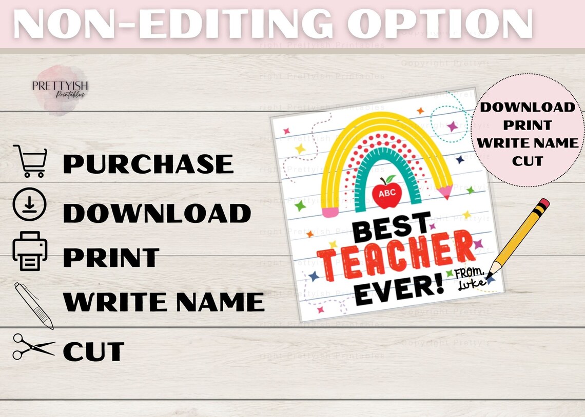 EDITABLE Teacher Appreciation Gift Tag, Staff Appreciation Gift Tag ...