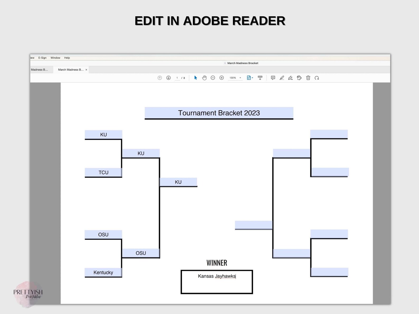 Sports Bracket Template for Tournament, Printable Basketball Bracket ...